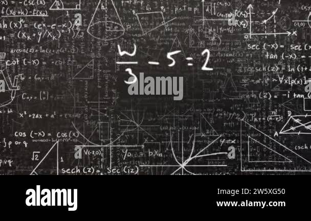 Digital animation of mathematical equations and diagrams floating ...