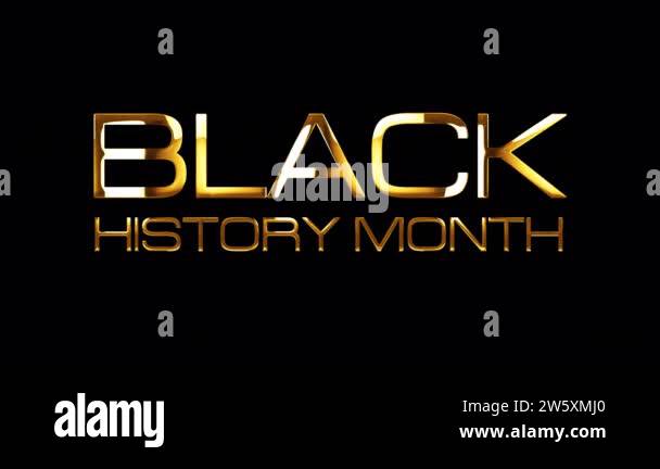 Black History Month golden text with light effect. 4K 3D rendering ...