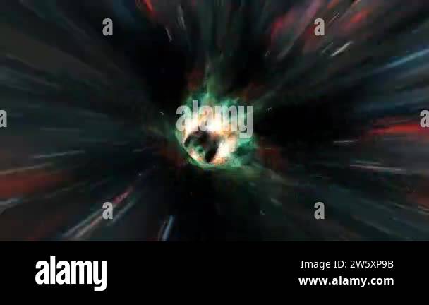 Abstract colorful hyper space warp Flight in futuristic sci-fi virtual ...