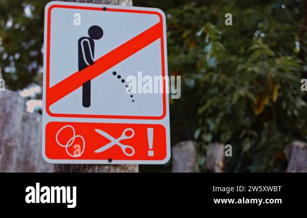 Funny road signs. The toilet is not here, it is forbidden to urinate ...