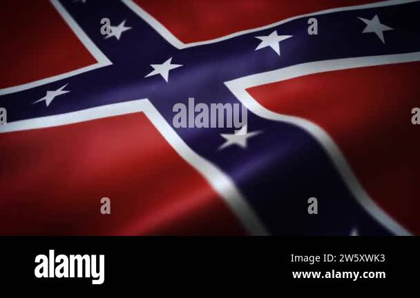 USA American Confederate Flag Textured Background Loop/ 4k animation of ...