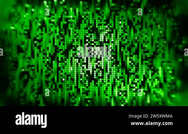 Pixel rain in matrix. Motion. Computer background with pixel rain ...