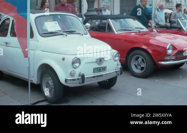 TRIESTE, ITALY - OCTOBER, 01: Fiat 500 exposed at the National Day of ...