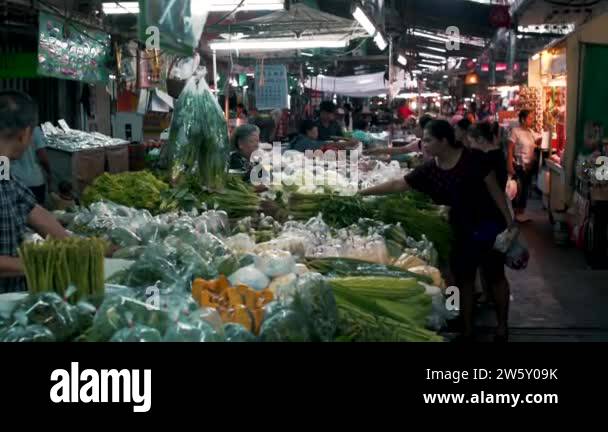 Bangkok, Thailand - 2016, Spring - Street Food Fair. Slow motion ...