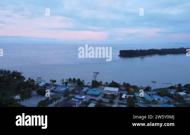The Sematan Beach and Coastline of the most southern part of Sarawak ...