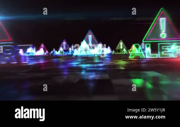 Alert warning with exclamation symbol, danger, cyber attack and ...