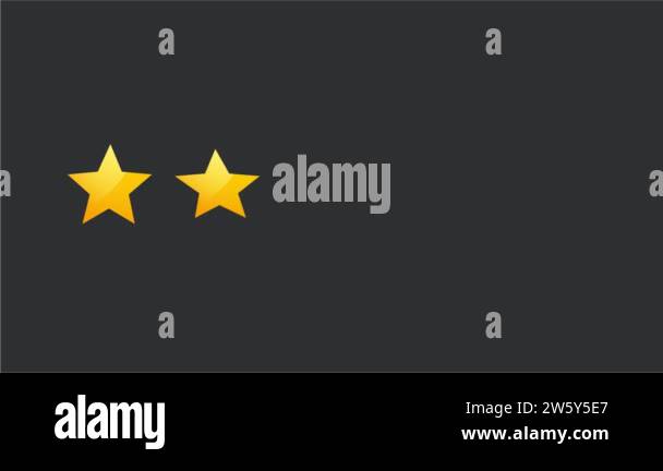Animated five star rating on black background. FIVE stars rating of ...