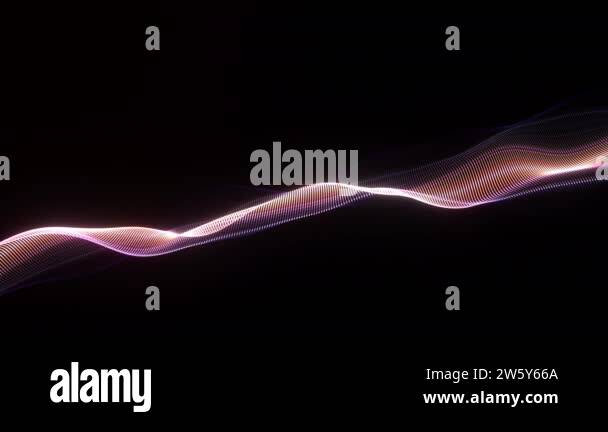 4K 3D seamless looping flow glow multicolored futuristic wave wire mesh ...