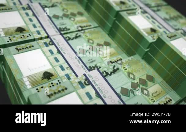 Lebanon pound money pack loop 3d animation. Loopable seamless concept ...