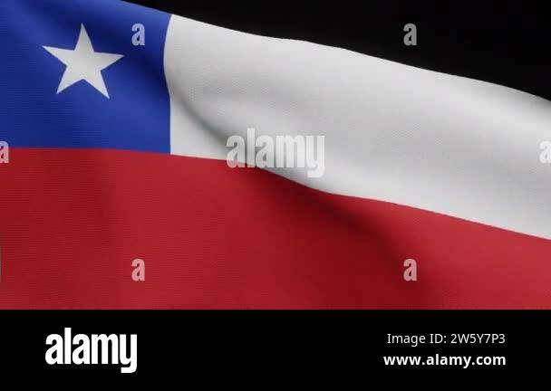 3D illustration Alpha channel of Chilean flag waving in wind. Chile ...