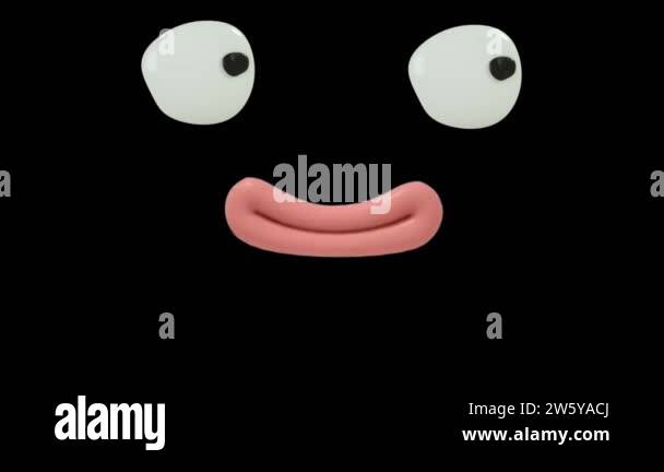 Funny Cartoon Face Reaction with eyes and mouth - Facial Expressions 4K ...