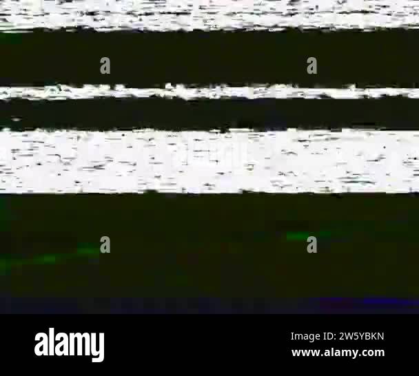 VHS real defects noise and artifacts, glitches from an old tape, black ...