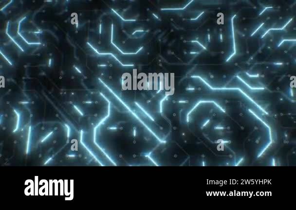 Futuristic Sci-Fi Electricity Flows in Circuit Board Digital Lines - 4K ...