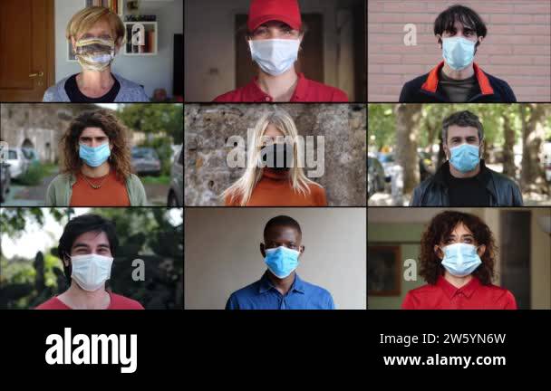 protection, social distance - people of different ages and ethnicity ...