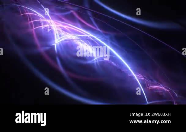 Abstract Sci-Fi Ultraviolet Glow Neon Wave Laser Beam Arc Reflections - 4K Seamless VJ Loop ...