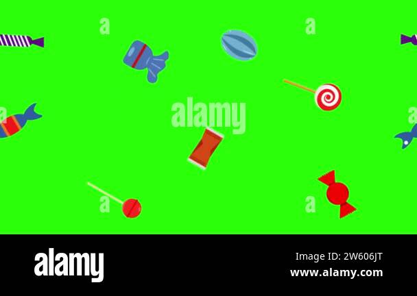 Candies group animation , green screen chroma key, graphic source ...