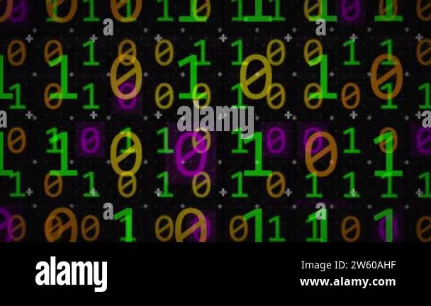 Background based on binary code technology. Protecting digital data from hacking and viruses ...