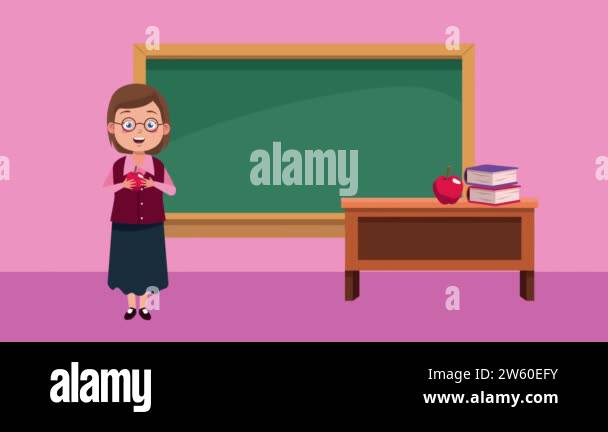 Female teacher classroom desk Stock Videos & Footage - HD and 4K Video ...