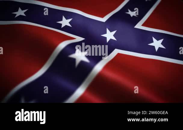 USA American Confederate Flag Textured Background Loop/ 4k animation of ...