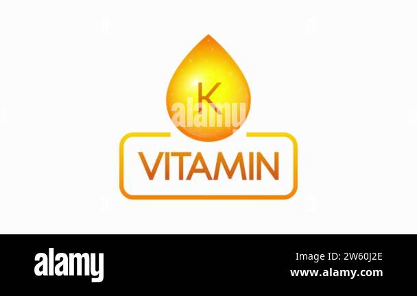 Vitamin K drop banner izolated on white background. Motion graphic ...