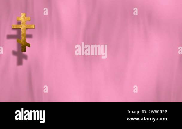 Liturgic golden Christian Cross on copy space. 3D animation for online ...