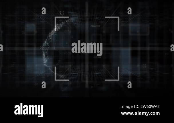 Multiple changing numbers over human brain and digital wave against ...