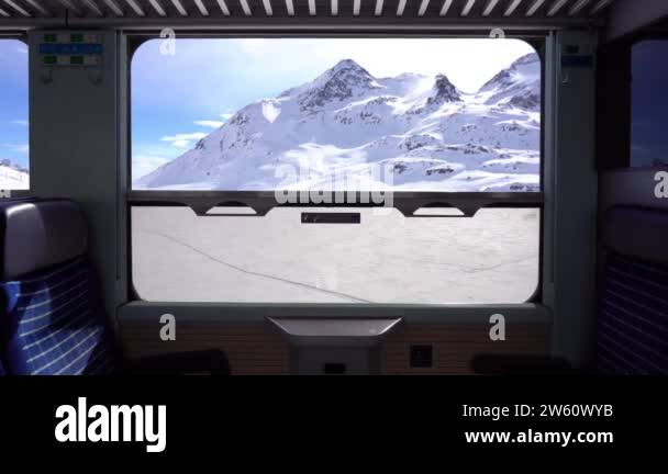 spectacular footage from the window of red train of Bernina express ...