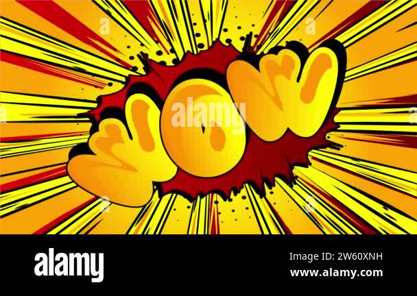 Wow comic book word. Retro Cartoon Popup Style Expressions. Colored ...