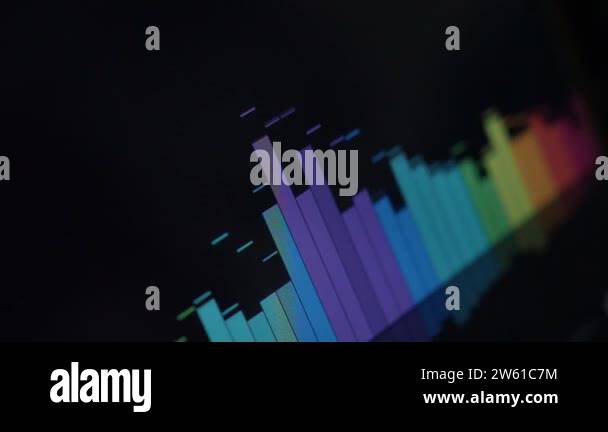 Music Equalizer bar. Audio waveform equalizer on black background loop ...