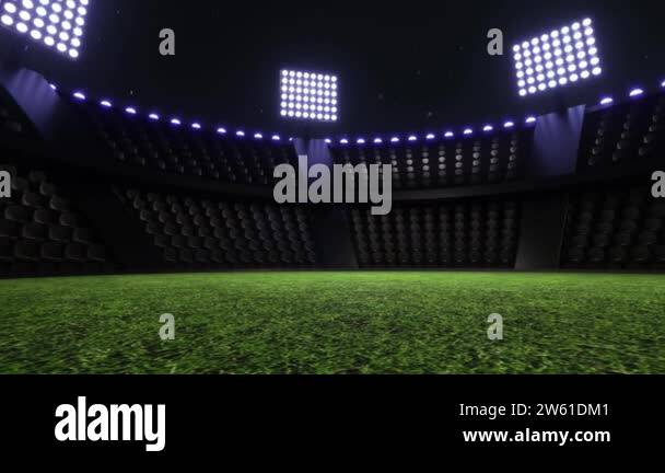 Sport stadium background, flashing lights . Glowing stadium lights, 3d ...