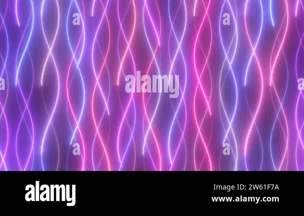 Neon Light Wave Curve Lines of Abstract Future Laser Beams Flow Down ...