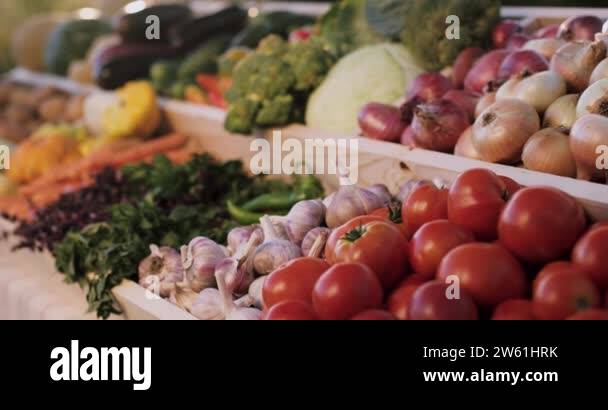 Vegetable stand vegetable counter Stock Videos & Footage - HD and 4K ...