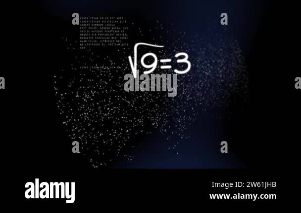 Digital Animation Of Mathematical Symbols And Equations Floating