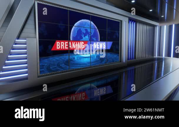 News TV Studio Set - Virtual Green Screen Background Loopmotion footage ...