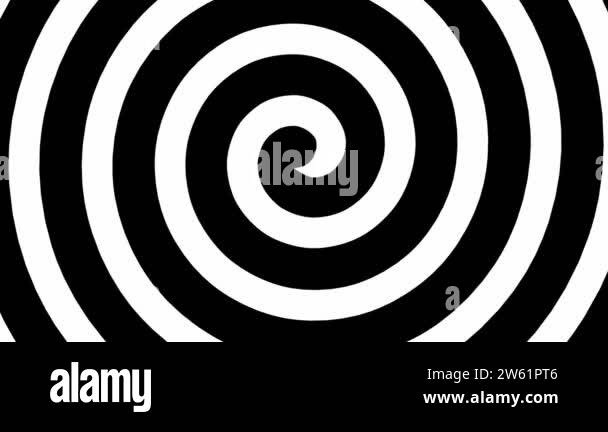 Black and white hypnosis spiral loop, animation Stock Video Footage - Alamy