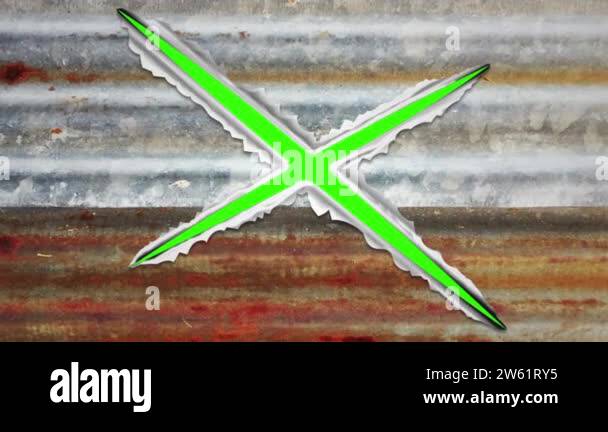 The slit is a check mark that appears on a metal background Stock Video ...