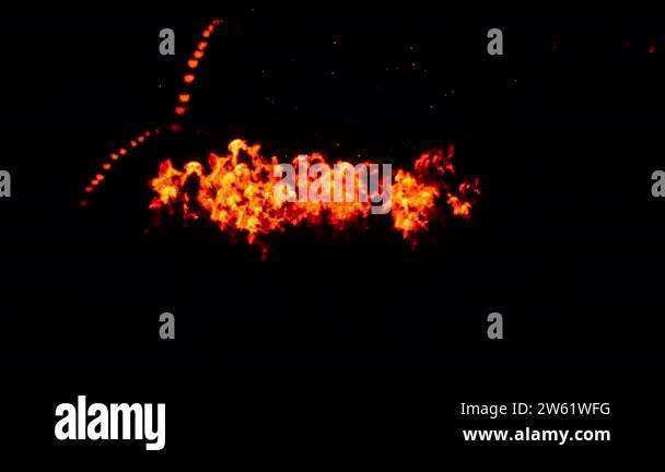 Inferno burst red fire flame at the center of the screen with fireworks ...