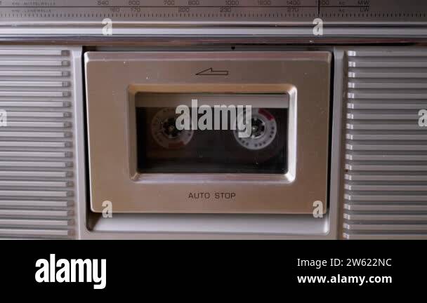 Open and Close a Vintage Tape Recorder with Old 90s Cassette Inside. 4K ...