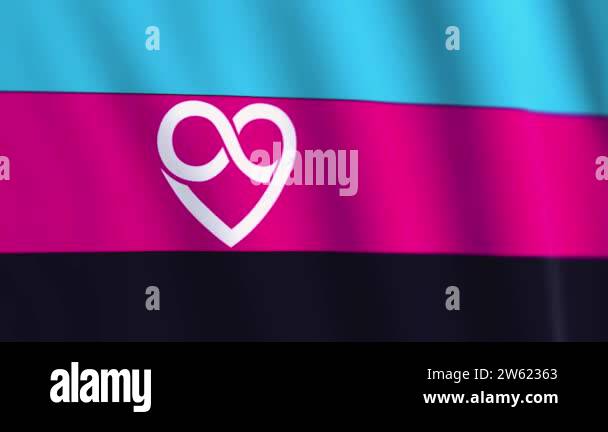 3d Polyamory Pride Symbol flag waving Isolated. New Polyamorous Flag ...