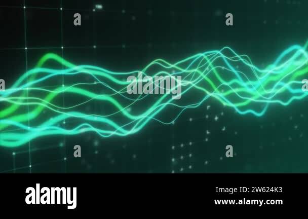 Wave stock markets green chart 3d loop animation. Different market ...