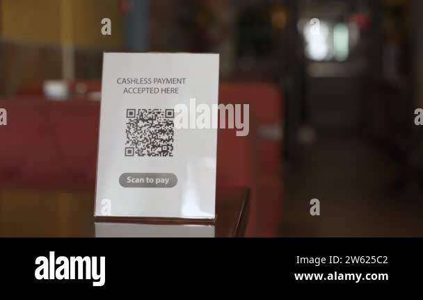 Contactless payment by smartphone via QR code, use cashless, nfc, scan ...