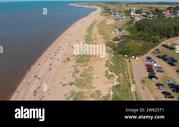 Aerial footage of the British seaside town of Hunstanton Norfolk ...