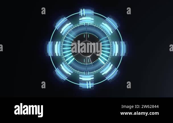 Animation of scope scanning with clock over black background. global connections, data ...