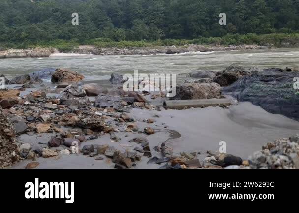 Morning view at GOA beach located in Rishikesh Uttarakhand near Laxman ...