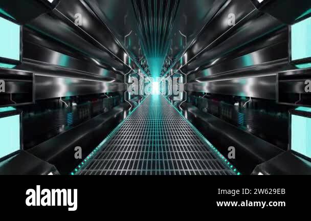 loop animation, 3d art futuristic corridor moving Stock Video Footage ...