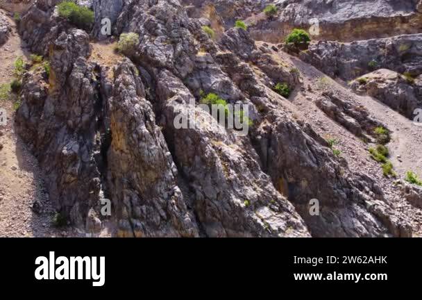 Huge steep cliffs canyon in the Euphrates River delta, Dramatic ...
