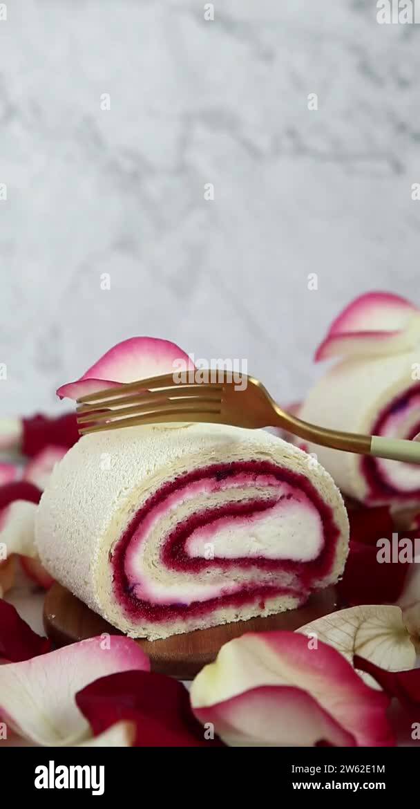 Raspberry roll sponge cake Stock Videos & Footage - HD and 4K Video ...