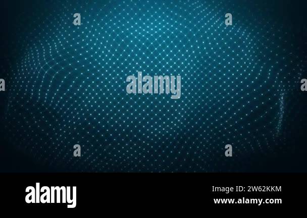 Abstract Glowing Mesh Waving Fx With Lens Background Loop/ 4k animation of an abstract fractal ...