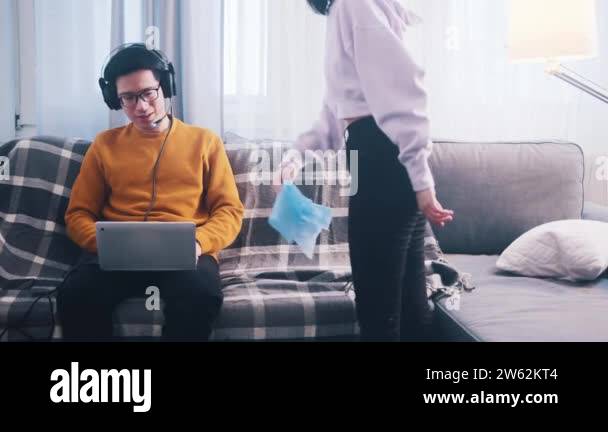 Man ignoring girlfriend playing video Stock Videos & Footage - HD and ...