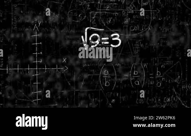 Mathematical diagrams and symbols floating against mathematical ...